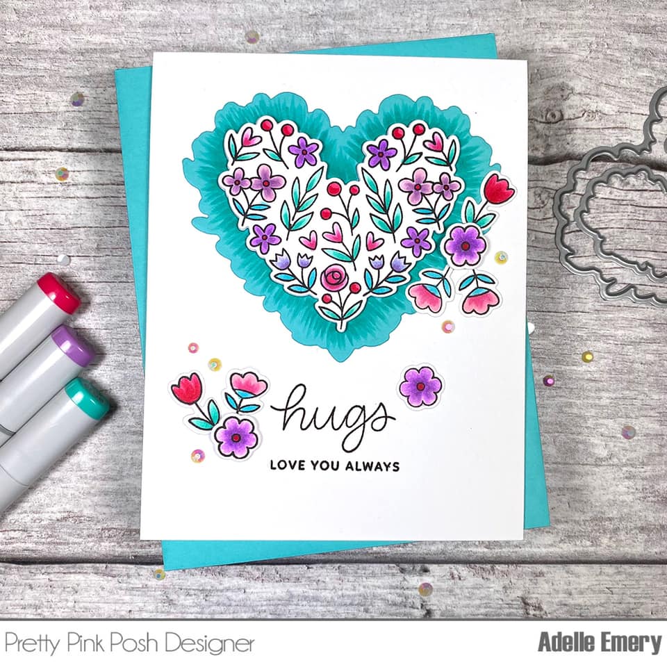 Large Floral Hearts Stamp Set – Pretty Pink Posh LLC