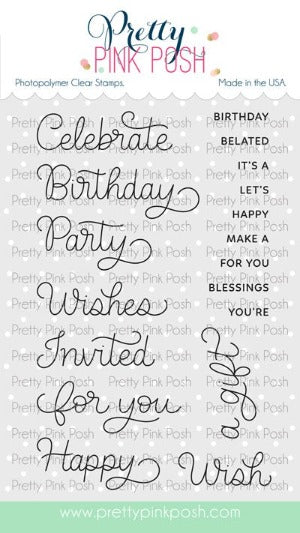Birthday Scripts Stamp Set – Pretty Pink Posh LLC