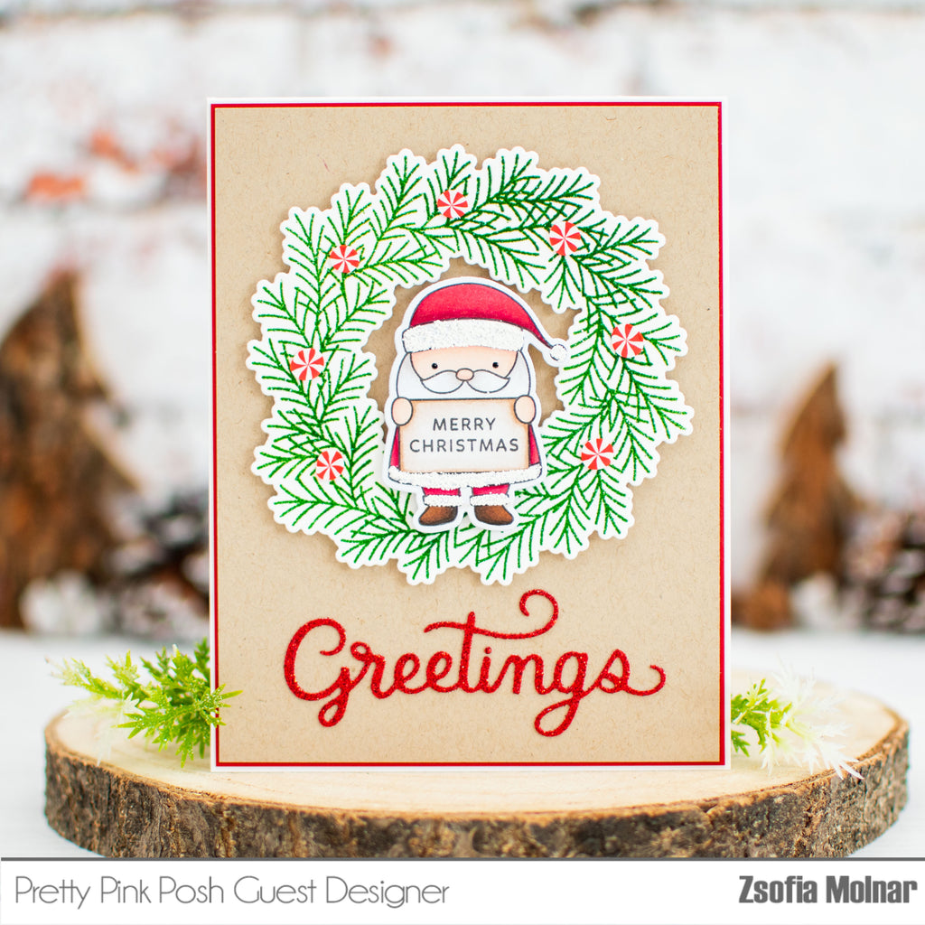 Christmas Greetings Script Die – Pretty Pink Posh LLC