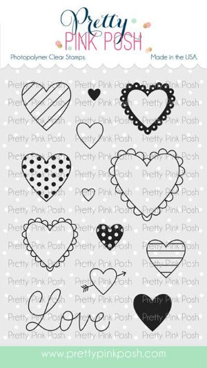 Valentine Hearts Stamp Set – Pretty Pink Posh LLC